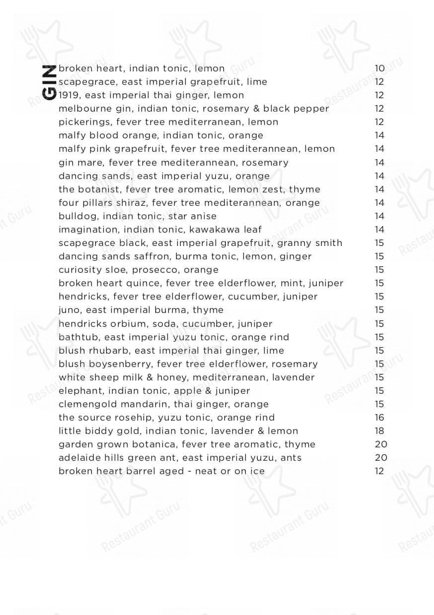 Menu at Fantail & Turtle pub & bar, Auckland