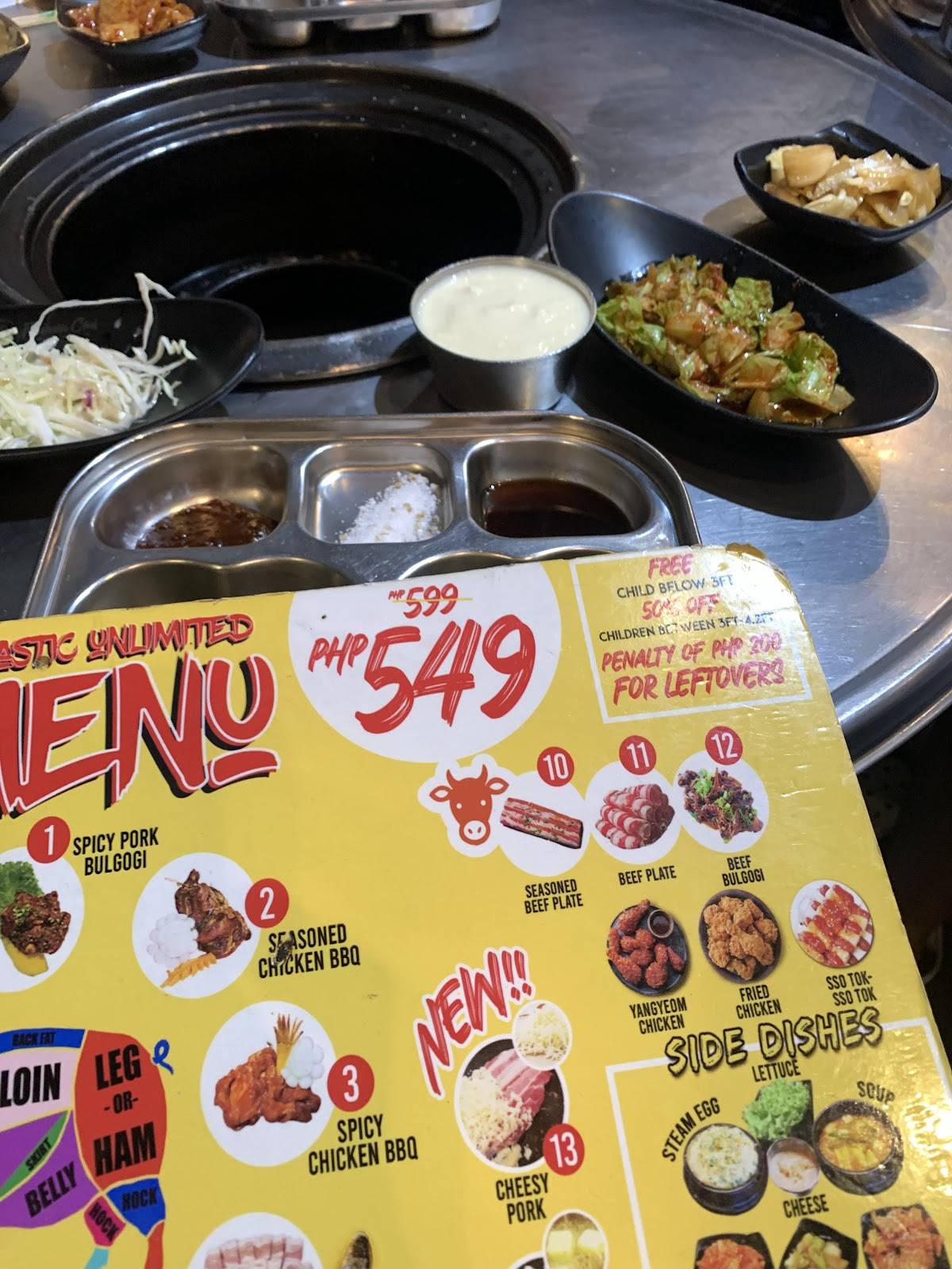 Menu at Fantastic Chef - Korea Town Manila BBQ, Manila