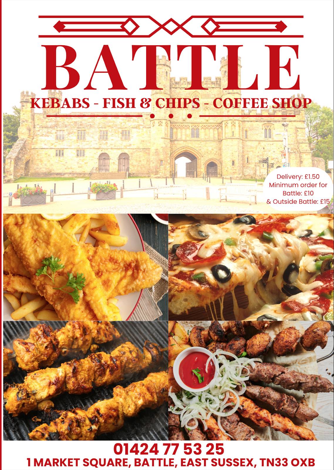 Menu at Battle Kebabs, Fish & Chips Cafe Restaurant, Battle, Unit 1