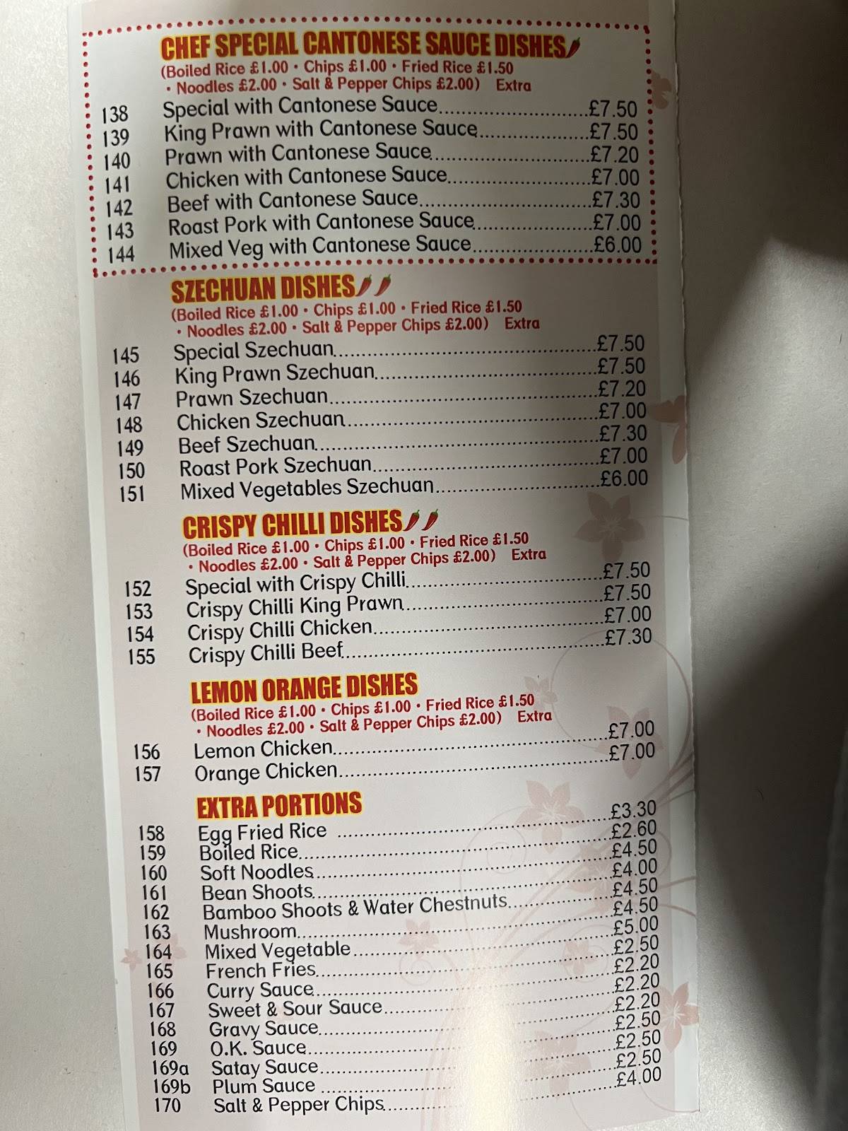 Menu at Canton Kitchen fast food, Bridlington