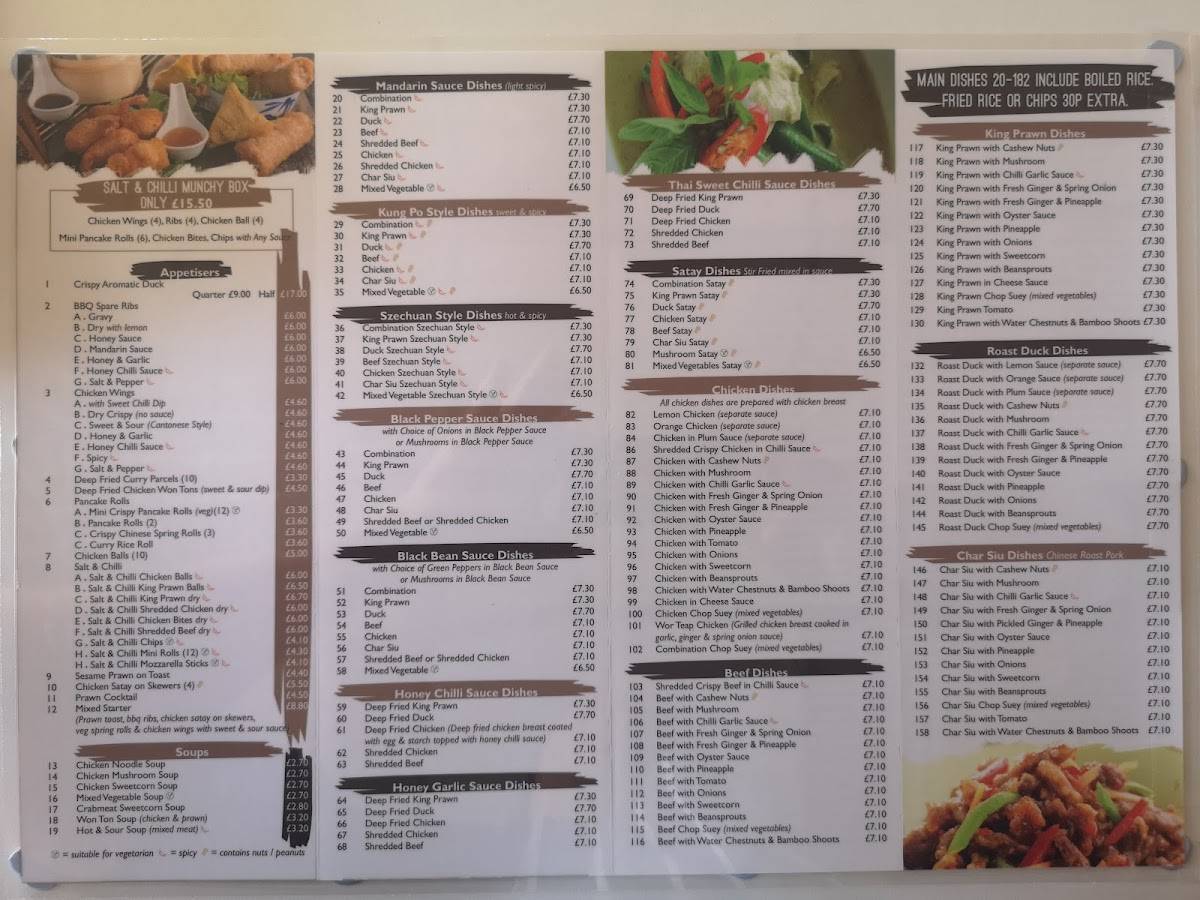 Menu at Highland Star Chinese Take Away fast food, Greenock