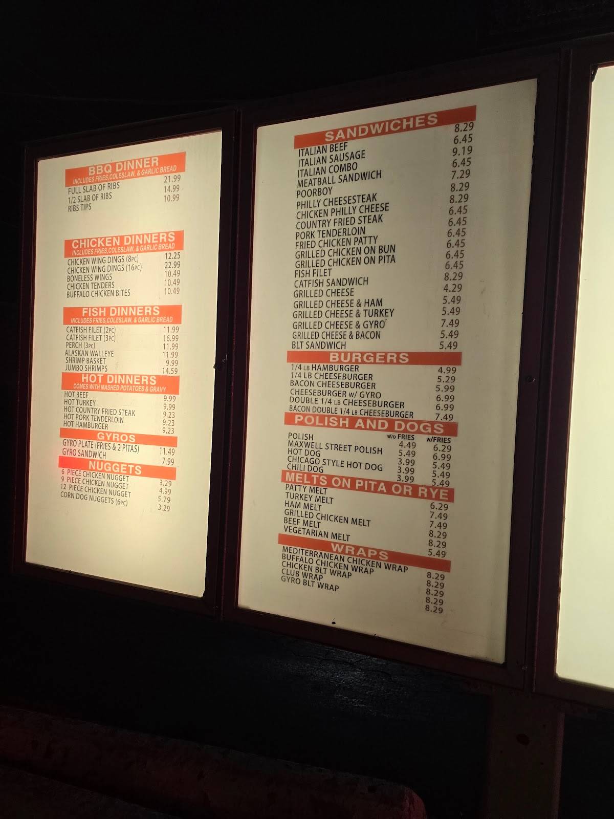 Menu at Poor Boy Restaurant, Kankakee