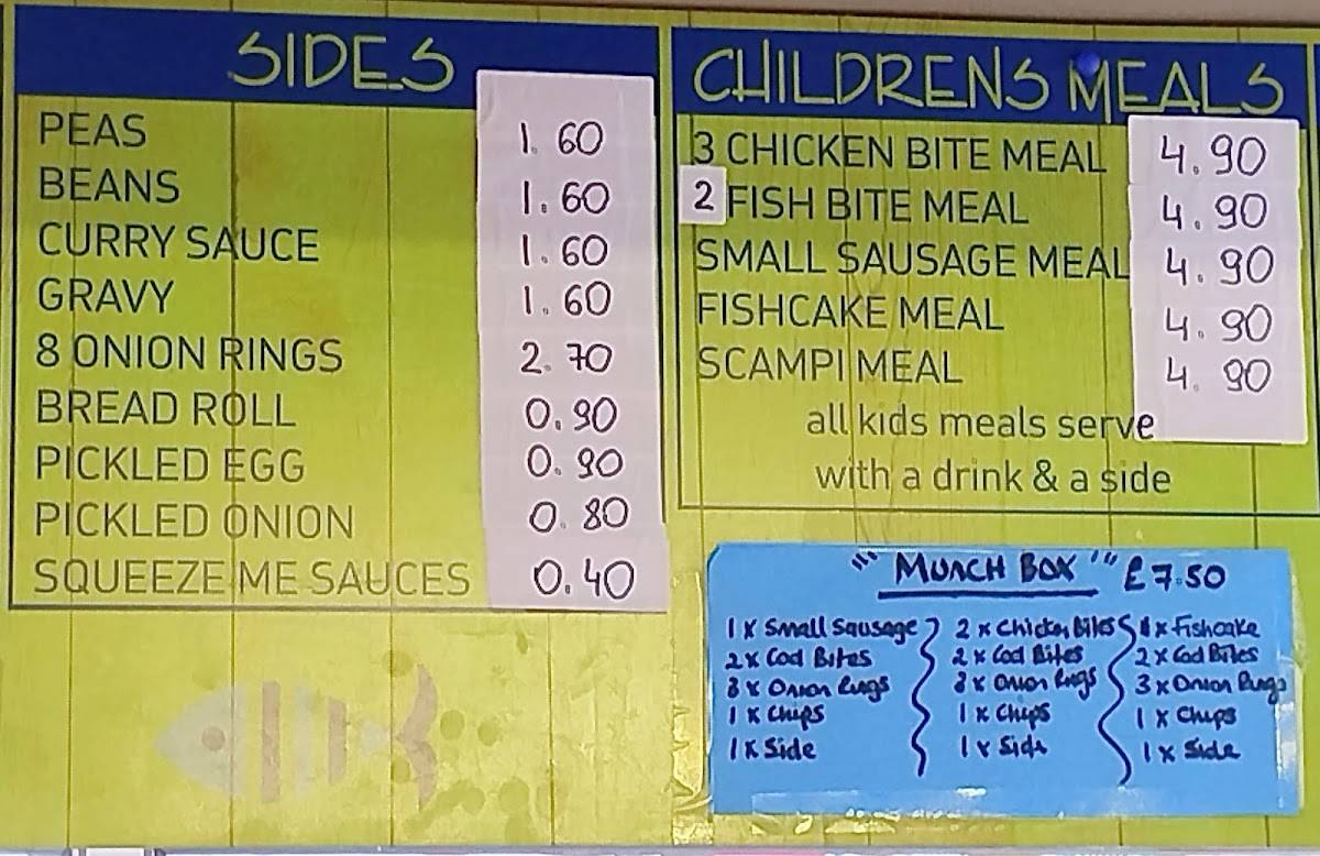 Menu at The Contented Sole fast food, Narberth