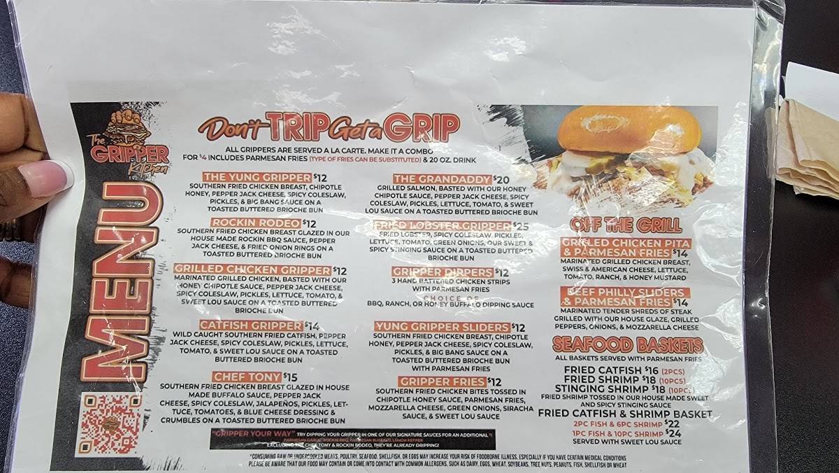 Menu at The Gripper Kitchen restaurant, Pearland