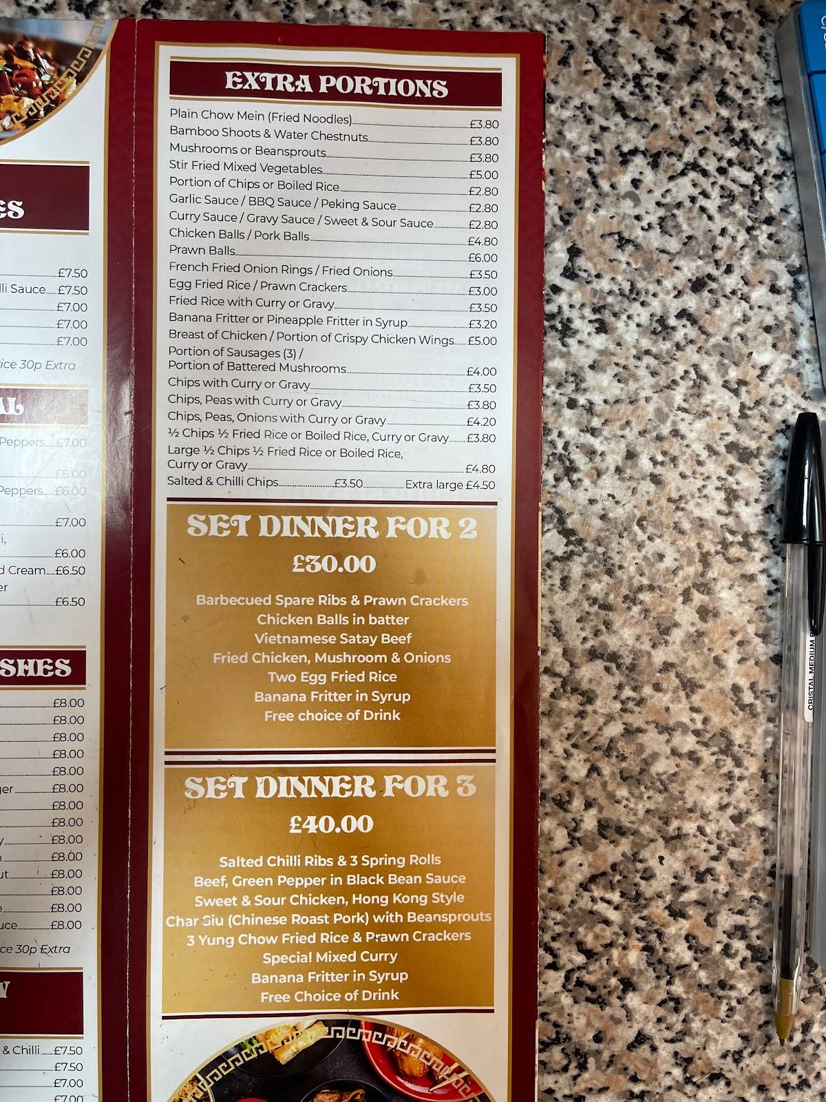 Menu at T'san Welcome fast food, Dromore