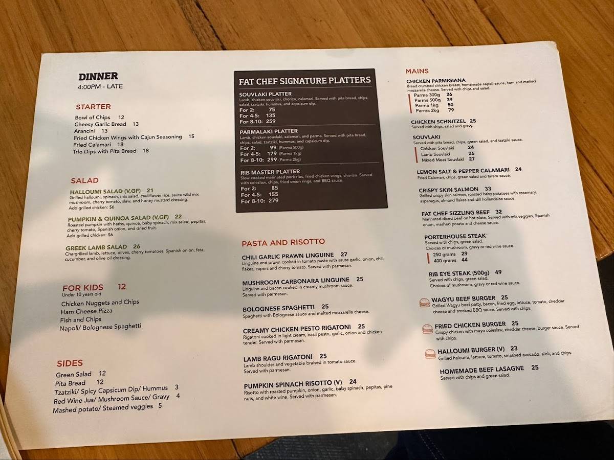 Menu at Fat Chef Keilor East restaurant, Keilor East, Unit 16/235 ...
