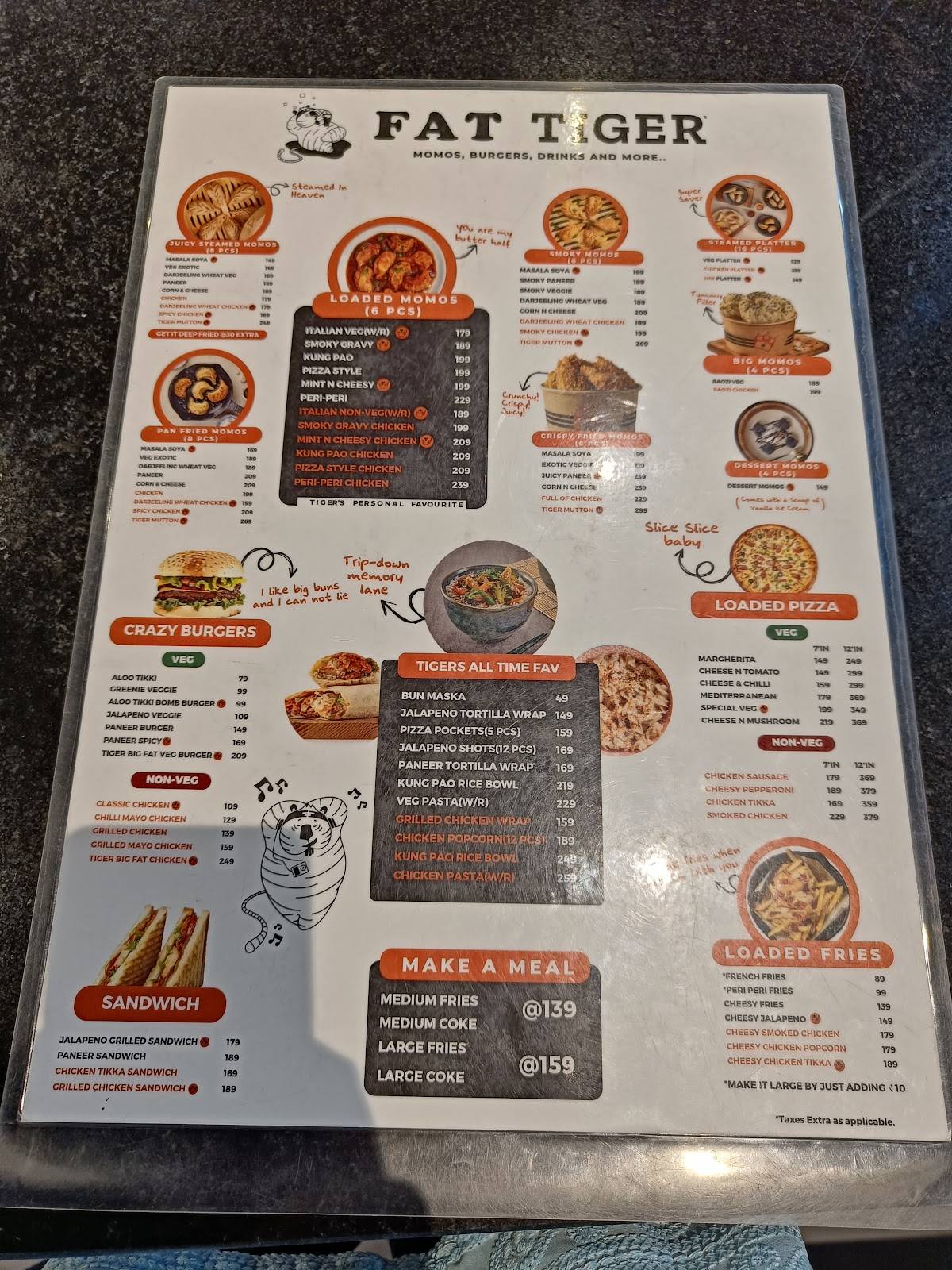 Menu at Fat Tiger - HSR Layout, Bengaluru