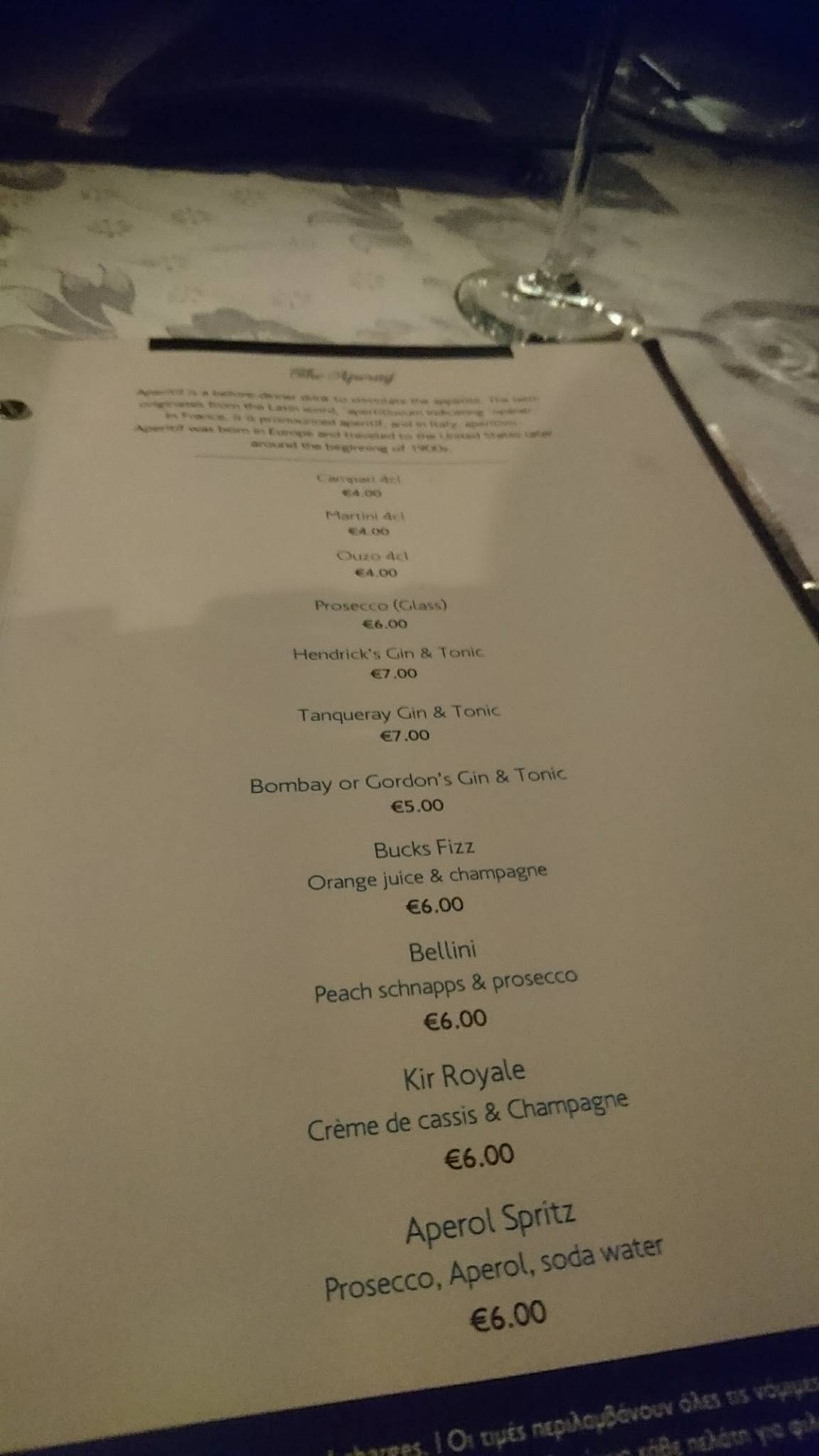 Menu at Ficardo Restaurant, Paphos, 50 A