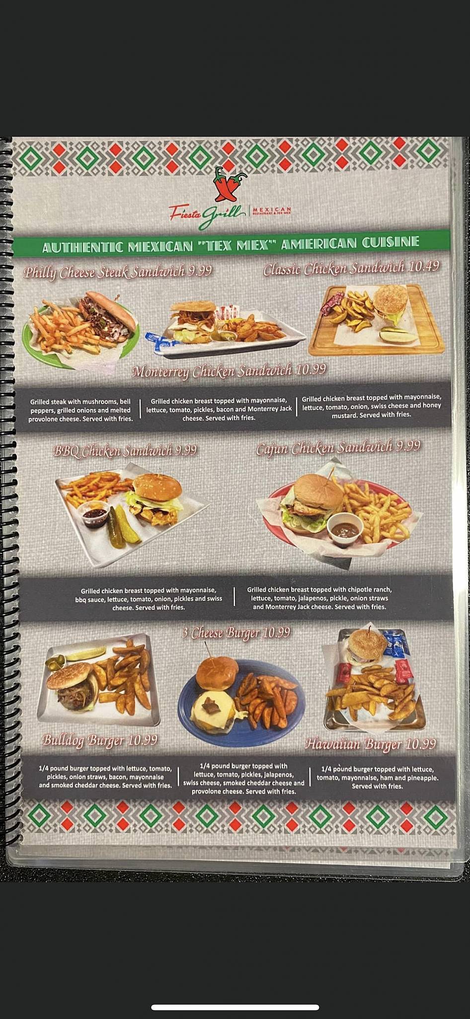 Menu at Fiesta Grill Mexican restaurant & Tex-Mex, Ripley