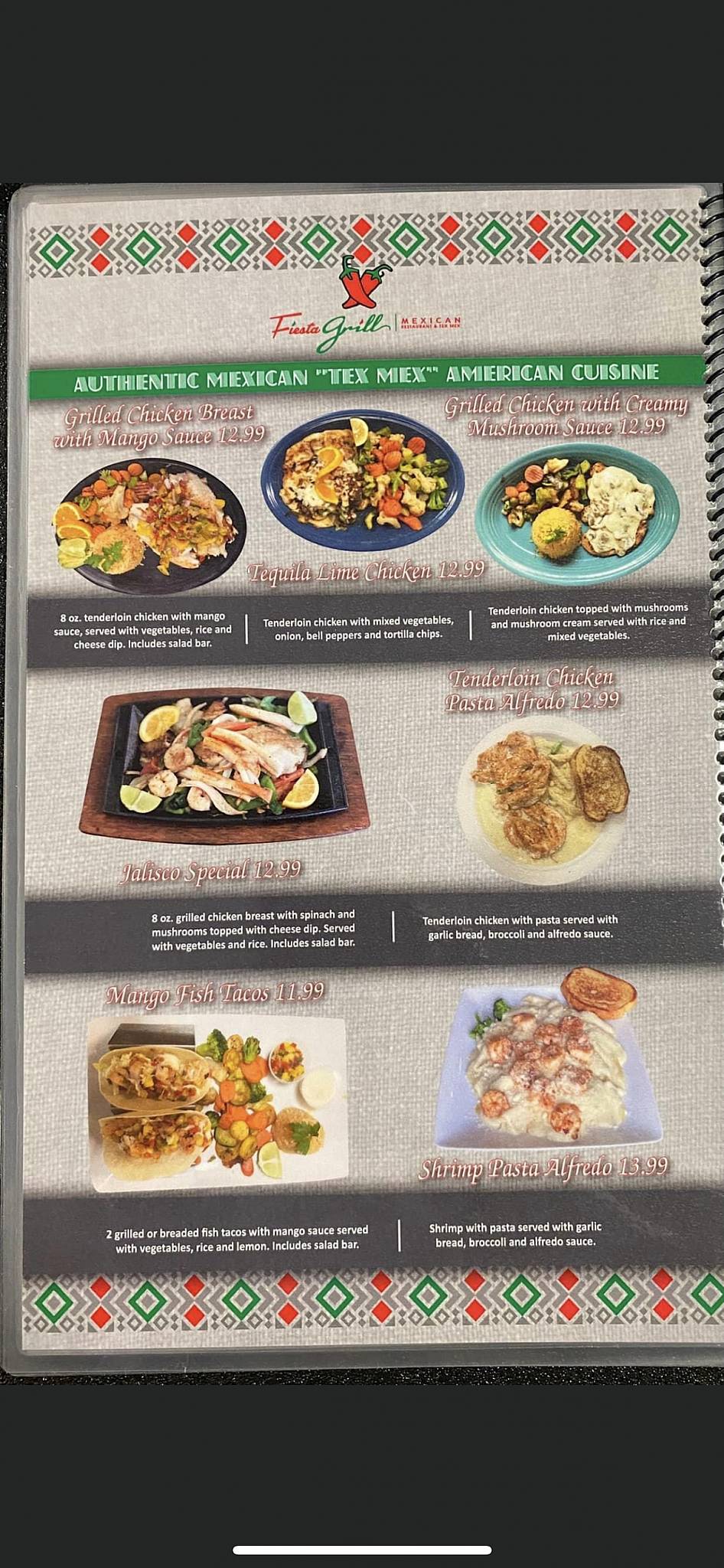 Menu at Fiesta Grill Mexican restaurant & Tex-Mex, Ripley