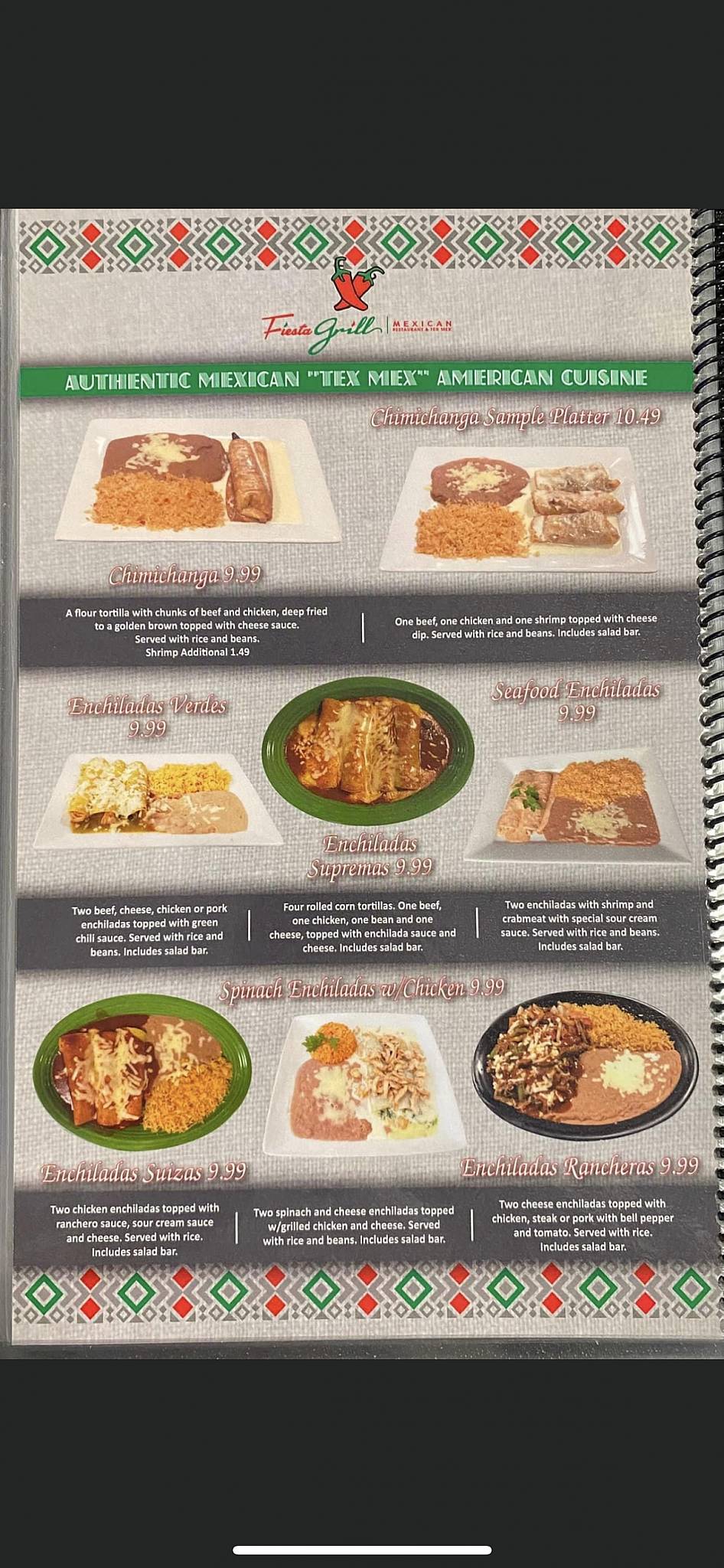 Menu at Fiesta Grill Mexican restaurant & Tex-Mex, Ripley