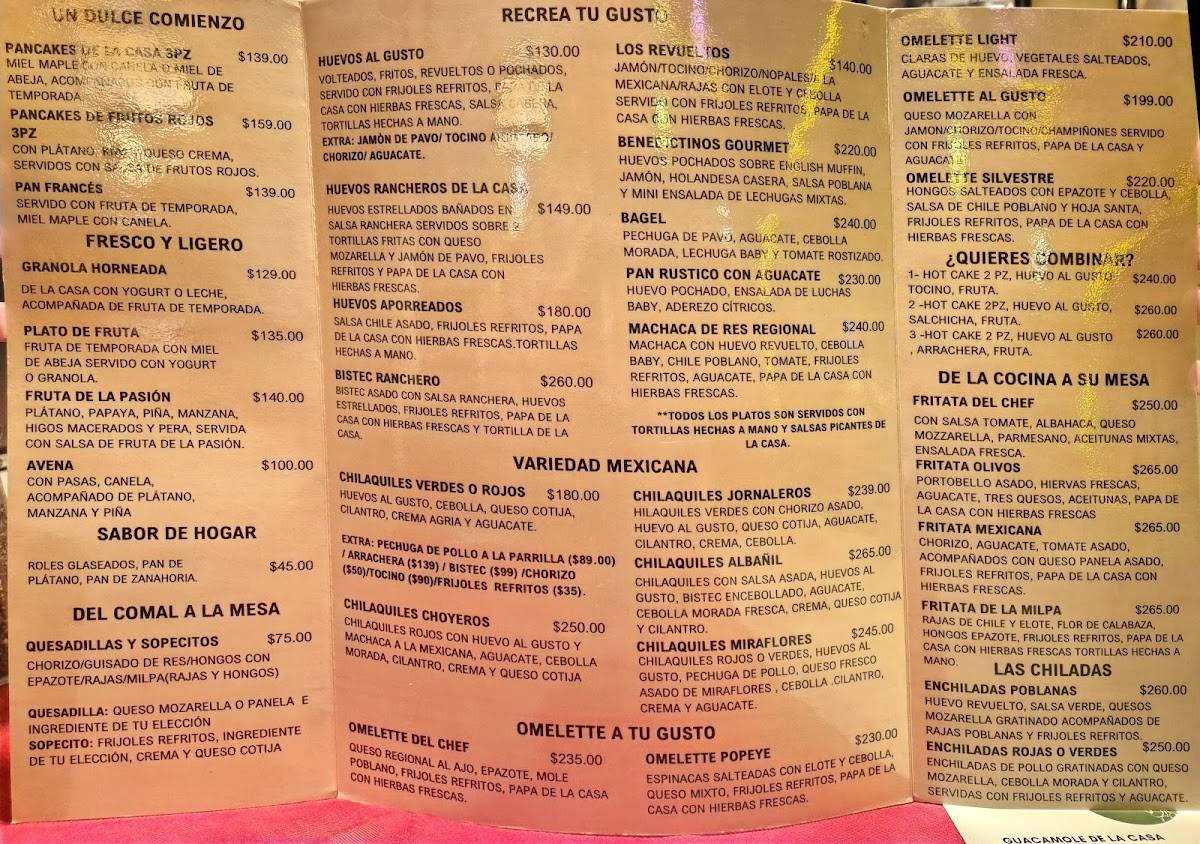 Menu at Figs and Olives restaurant, Cabo San Lucas