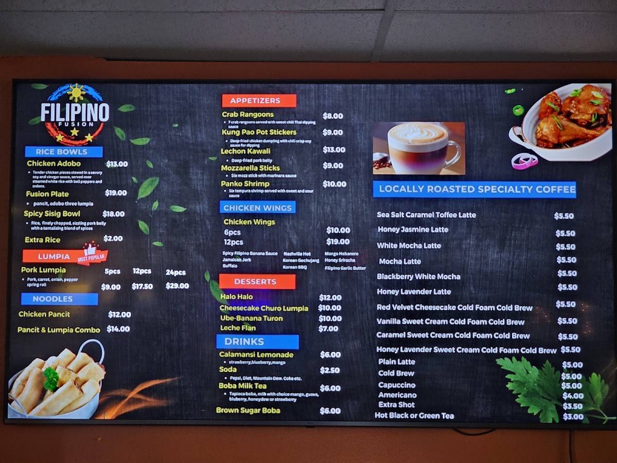 Menu at Filipino Fusion pub & bar, Bellevue