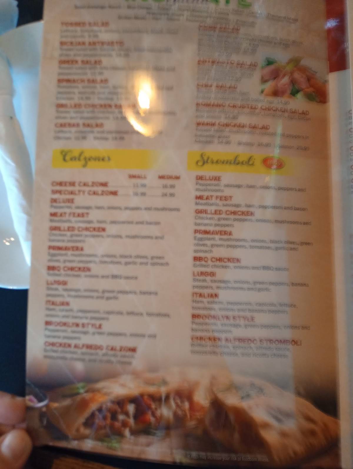 Menu at Filomena's Pizzeria & Ristorante, Lake Mary