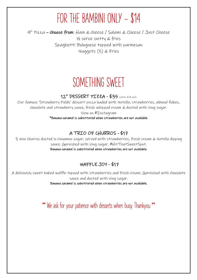 Menu at Fire and Smoke Ki restaurant, Penneshaw