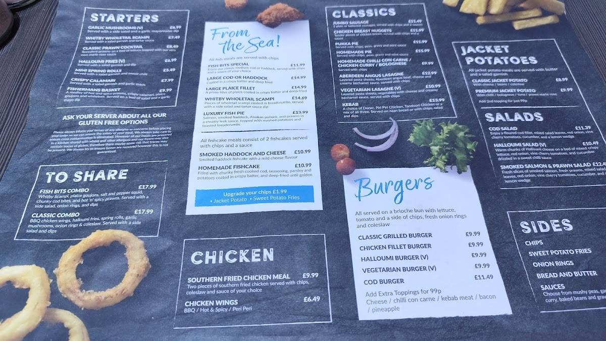 Menu at Fish Bits fast food, Doncaster, 61 Carr House Rd