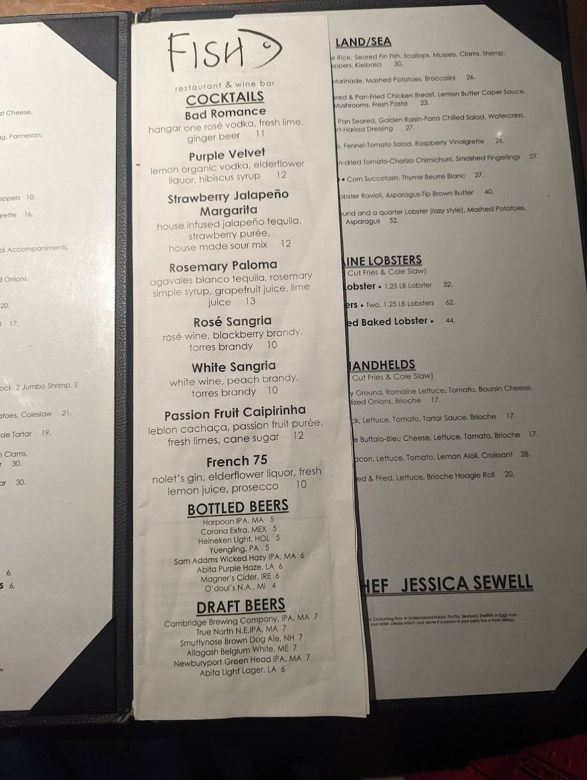 Menu at Fish Restaurant & Wine Bar, Marlborough