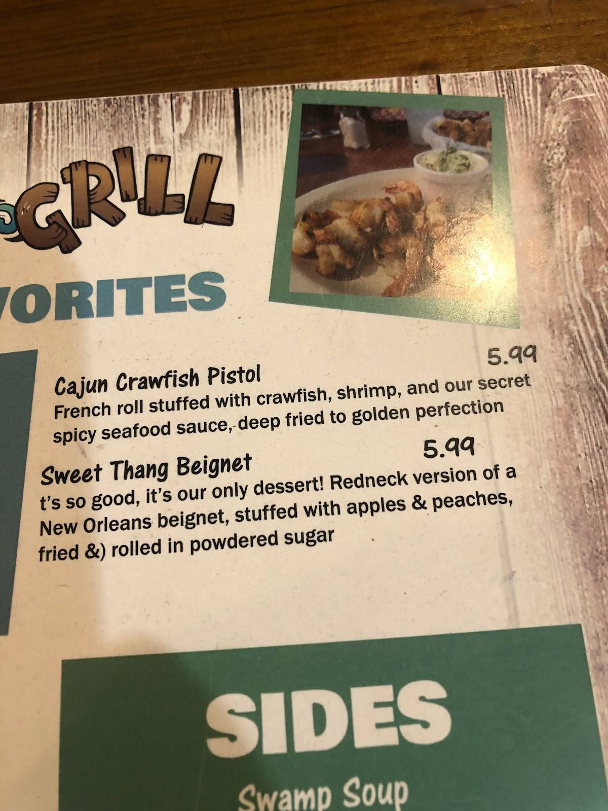 Menu at Fish River Grill restaurant, Gulf Shores