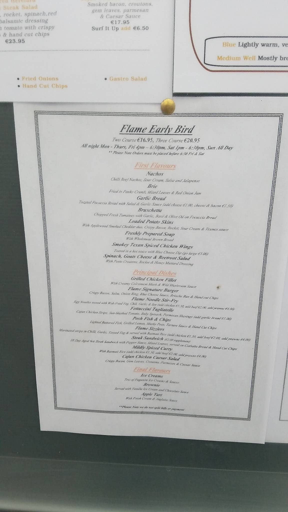Menu at Flame Restaurant Navan, Navan