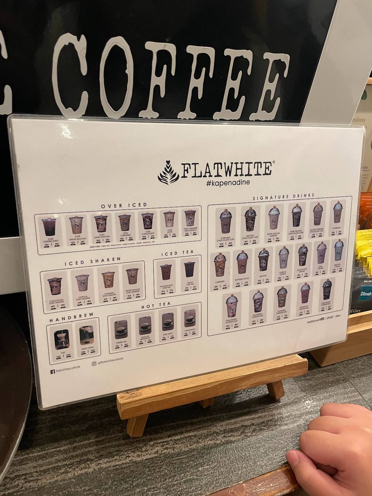 Menu at Flatwhite Coffee UB Hilltop Flagship, Batangas