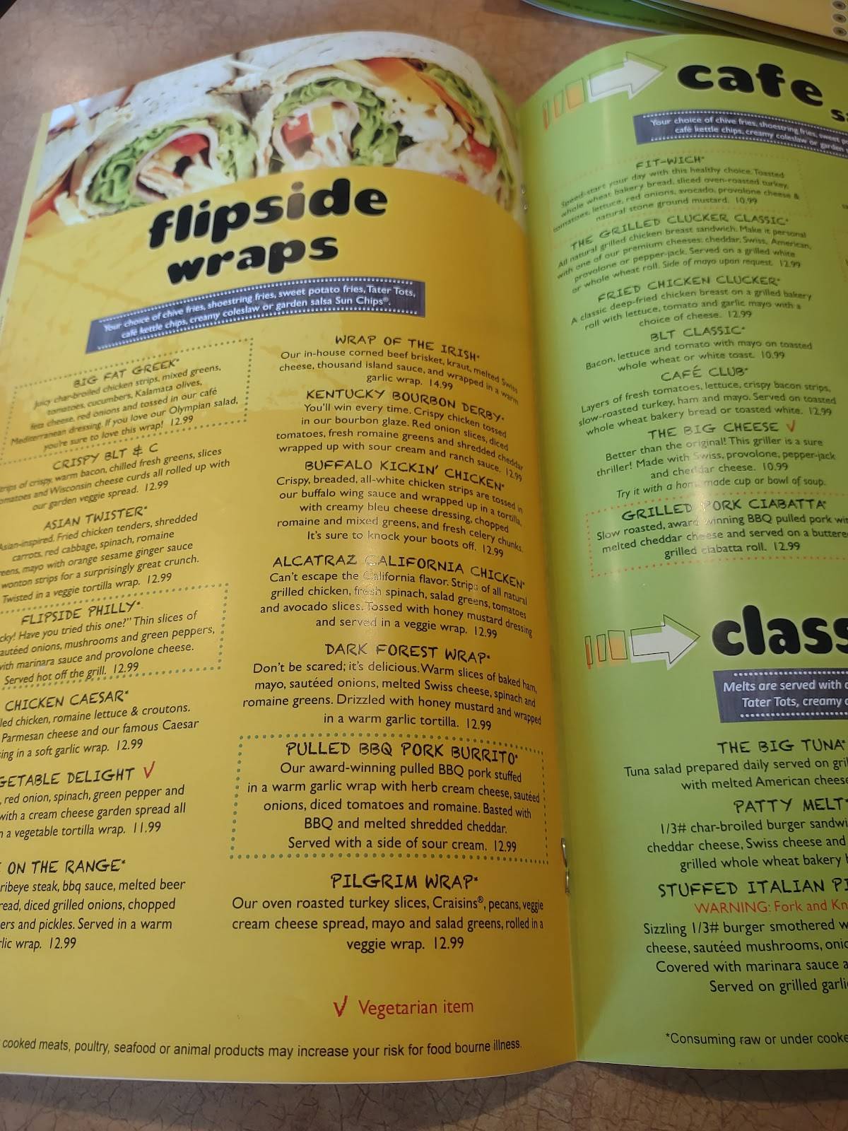 Menu at Flipside Cafe & Grill, Grafton