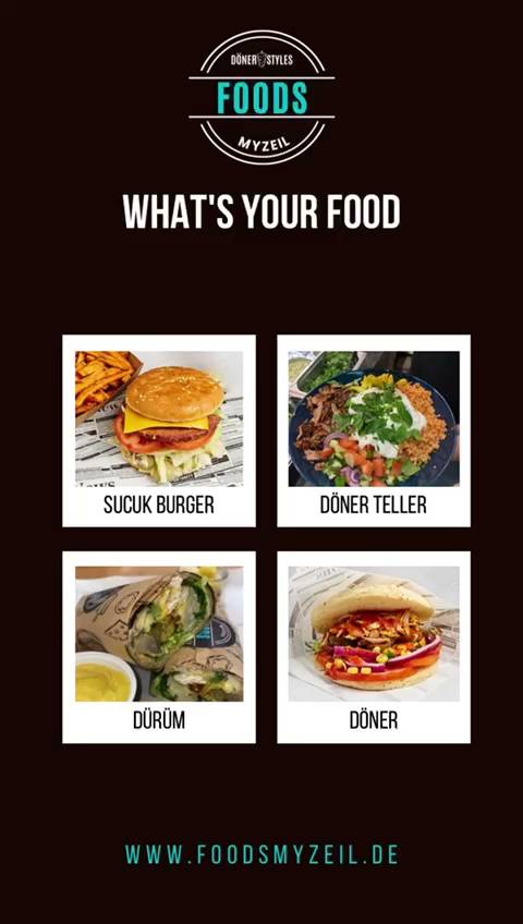 Carta del restaurante Foods MyZeil Döner Styles, Fráncfort