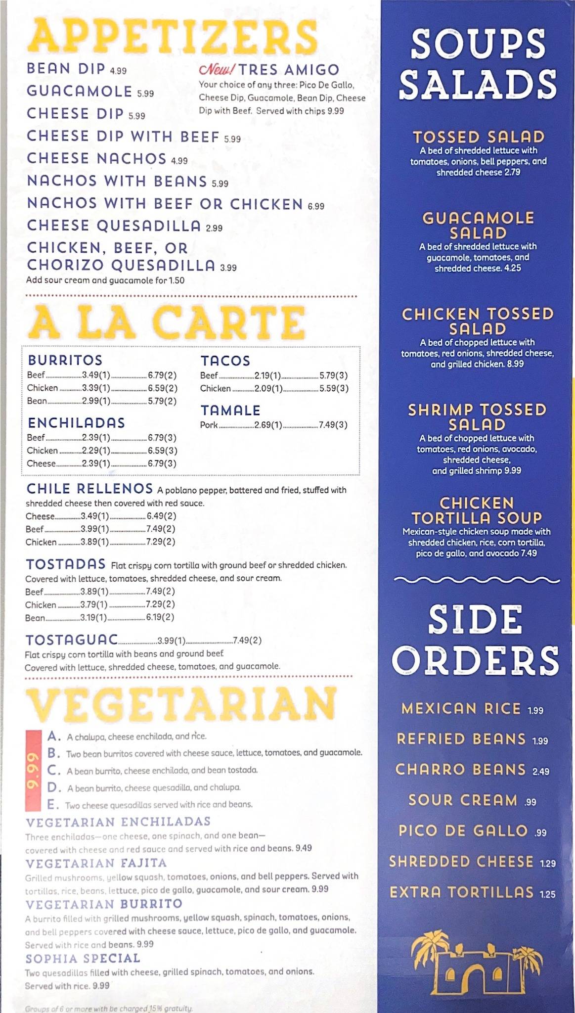 Menu at La Huerta Mexican Restaurant, Fort Smith, Rogers Ave