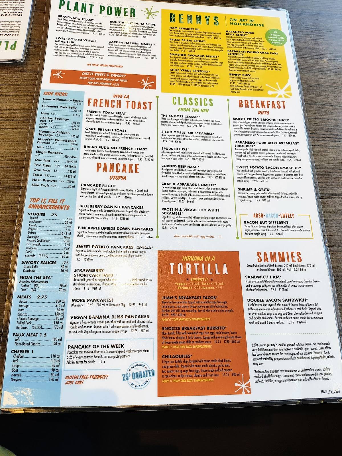 Menu at Snooze, an A.M. Eatery pub & bar, Fort Worth, W 7th St Suite 108