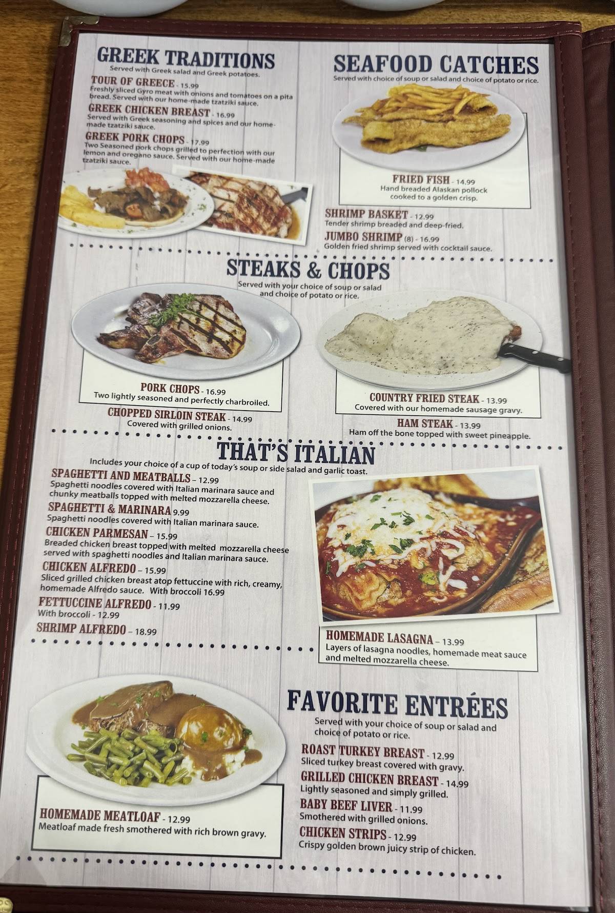 Menu at Four Seasons Family Restaurant, Montpelier