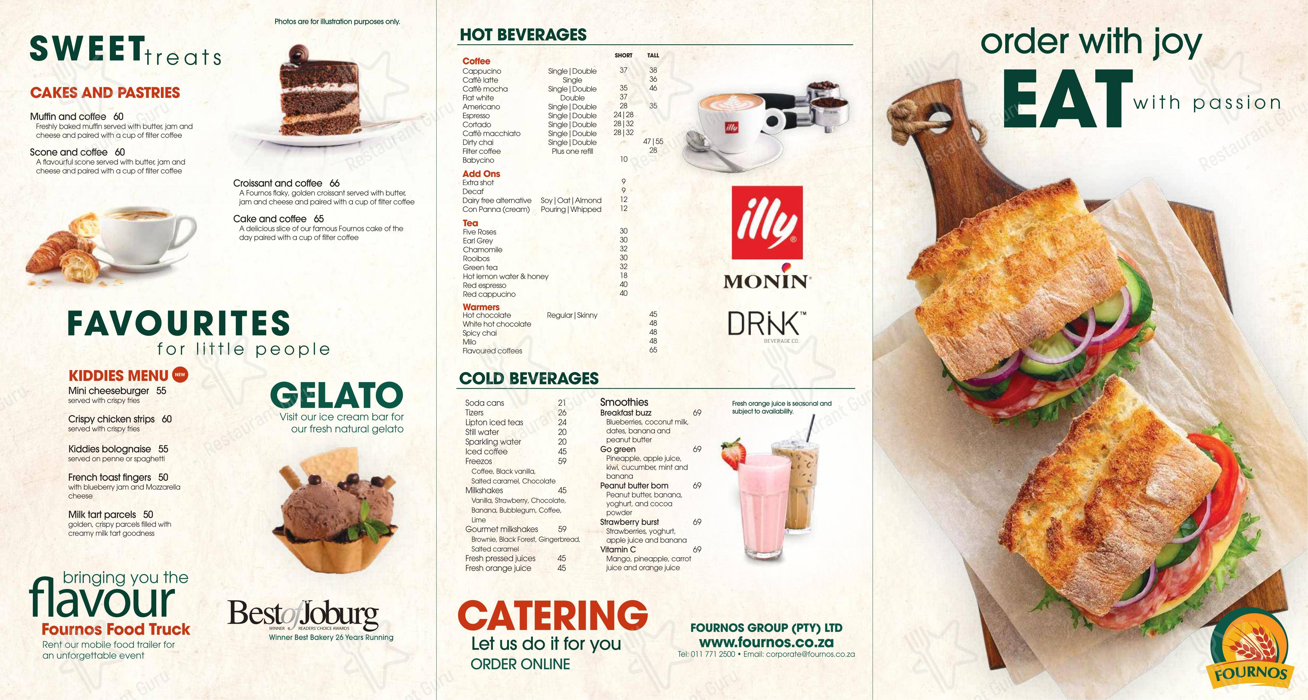 Menu at Fournos Dunkeld restaurant, Randburg, Shop 21