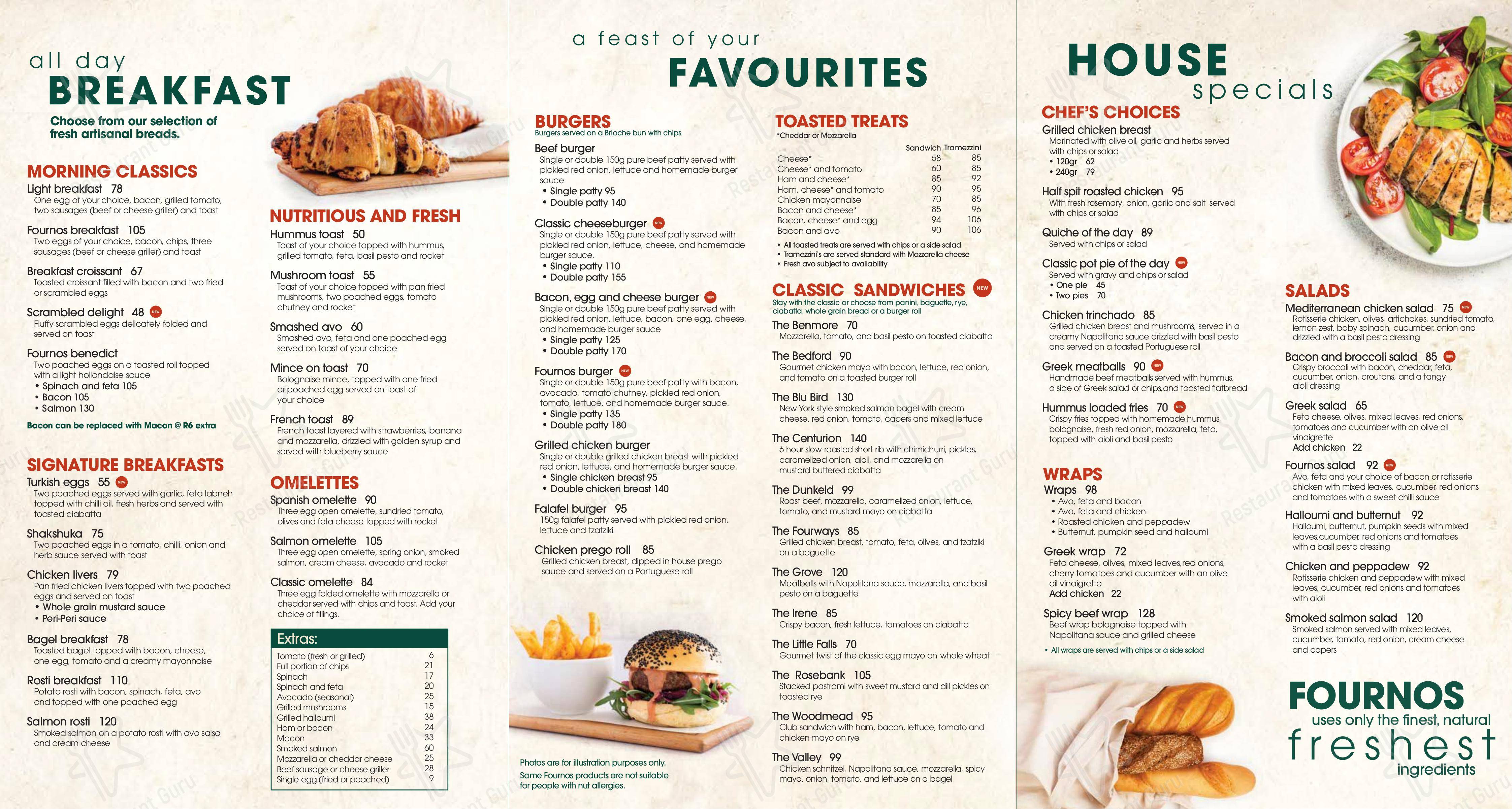 Menu at Fournos Dunkeld restaurant, Randburg, Shop 21