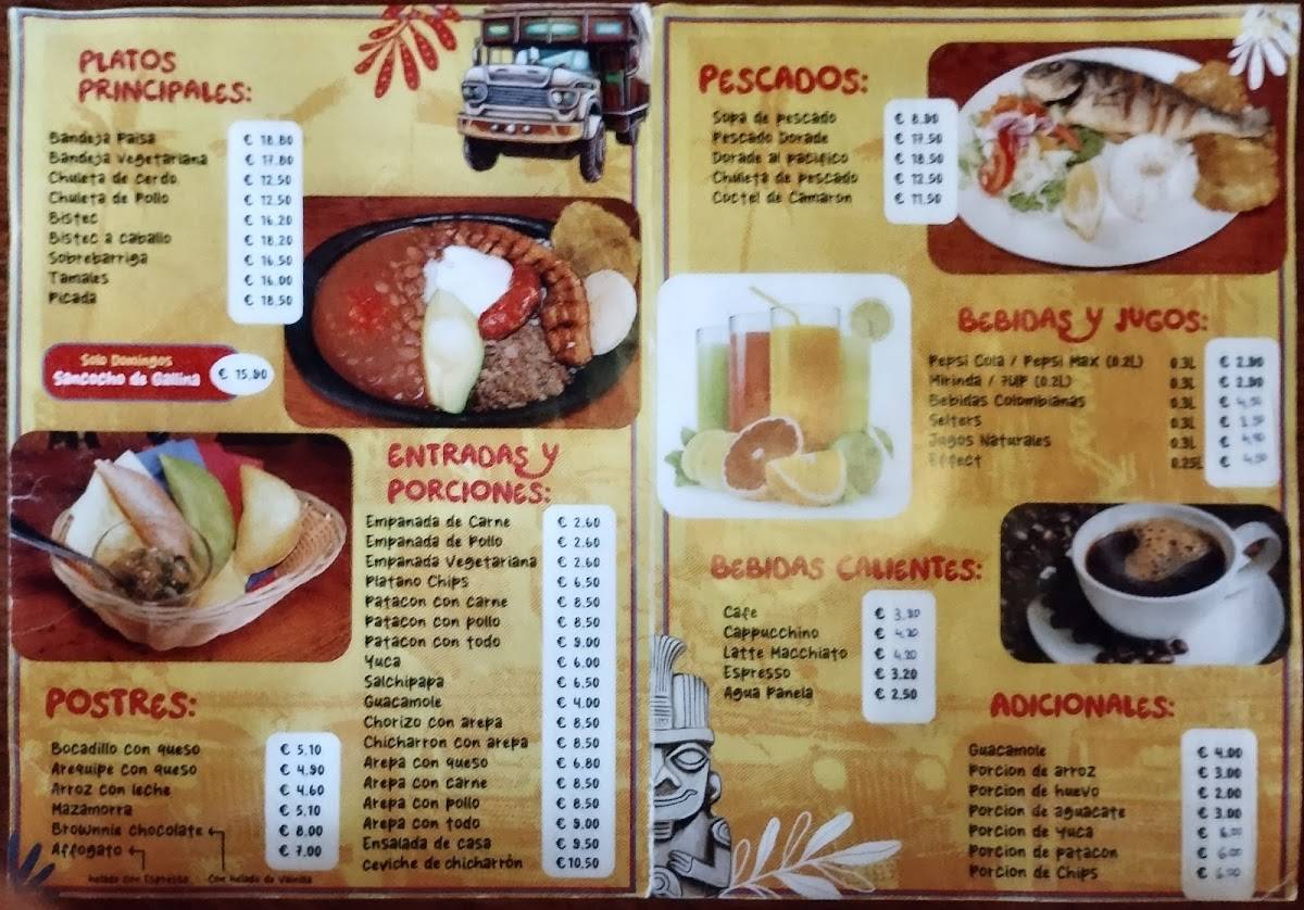 Carta de Restaurant Sapo Rey, Fráncfort