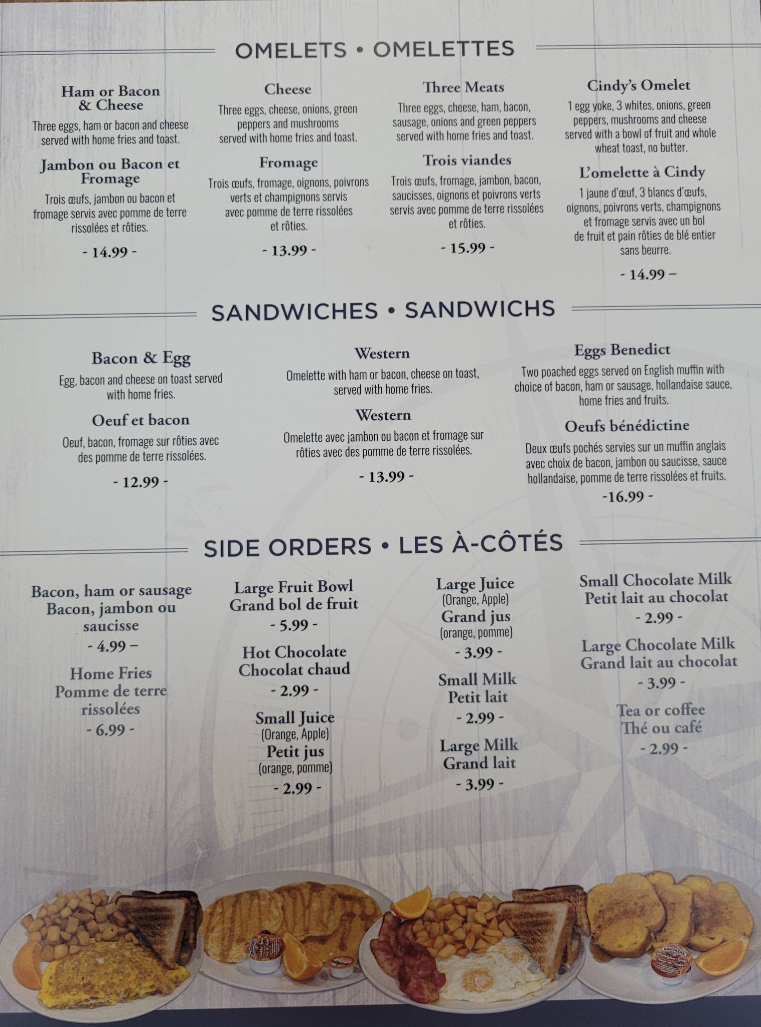 Menu at Fred's & Pizza Shack restaurant, Cap-Pele