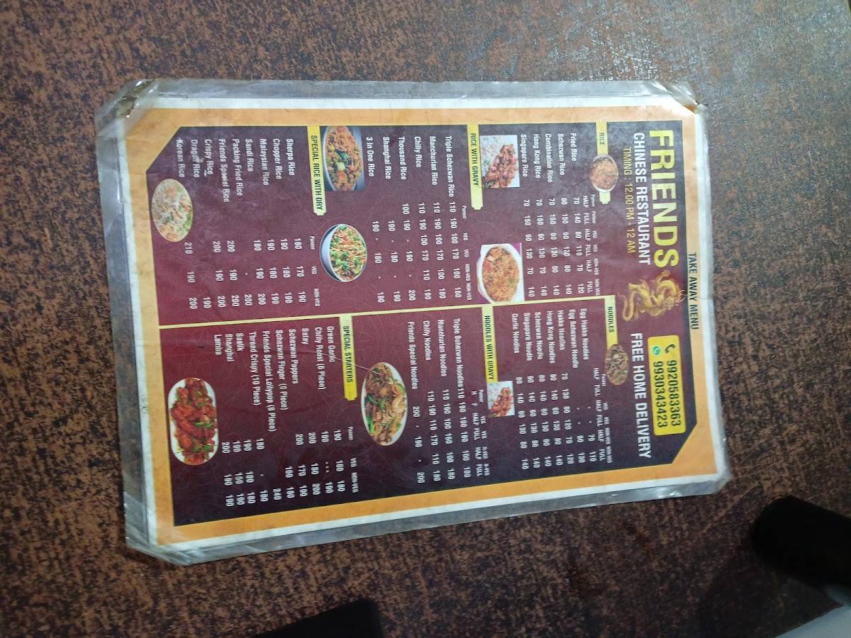 Menu at Friends Chinese Corner, Thane, Shop 2 Audumber Society