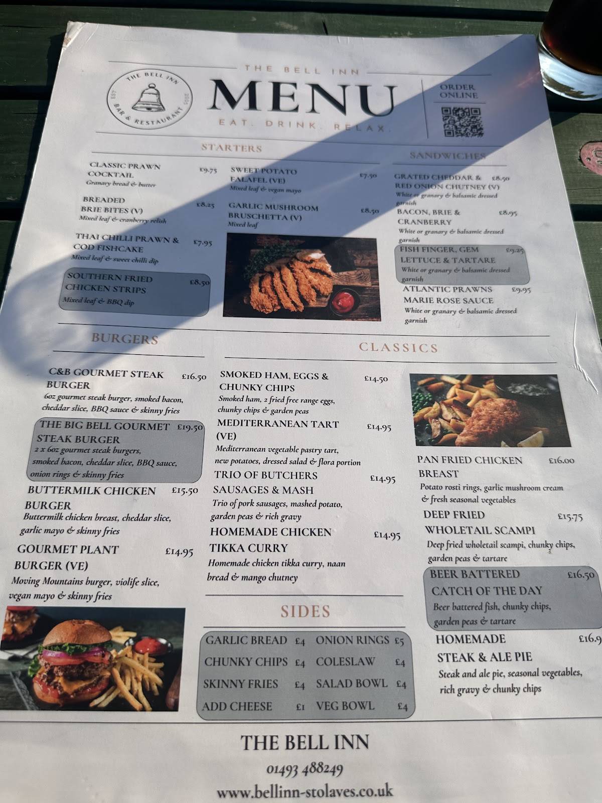 Menu at The Bell Inn pub & bar, Belton, Beccles Rd