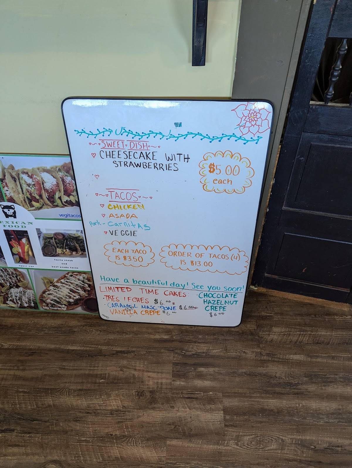 Menu at Froggy’s pizzeria, Cape Charles