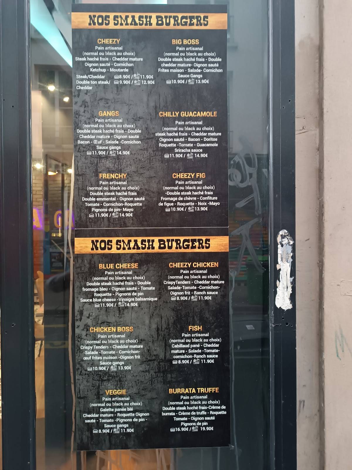 Menu au GANGS restaurant, Paris