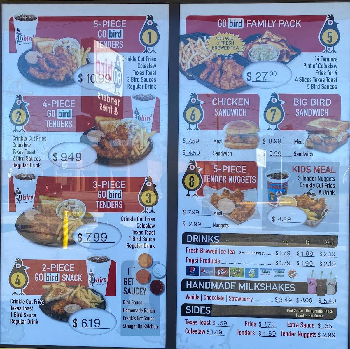 Menu at GO bird fast food, Portsmouth