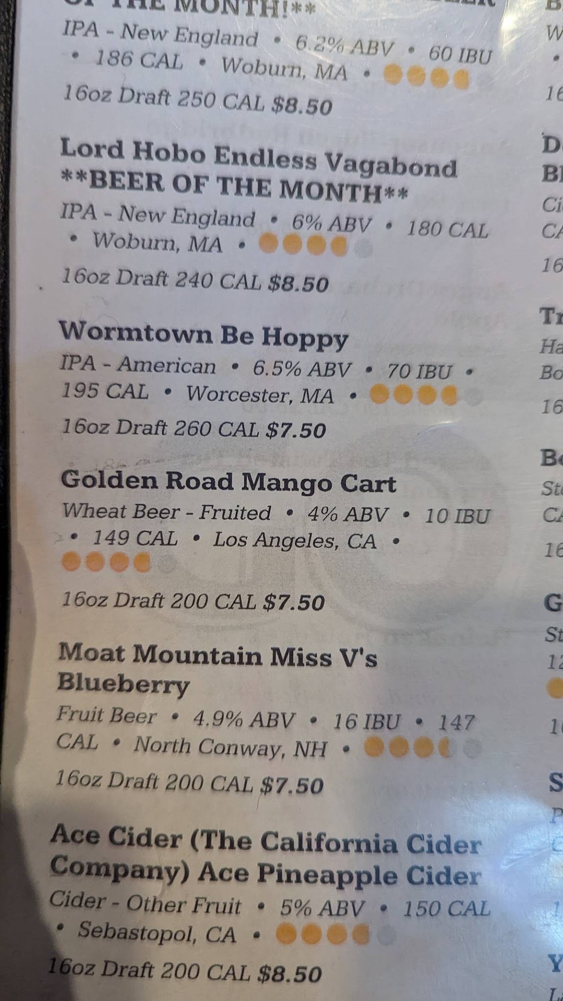Menu at GOAT City Pub, Norton