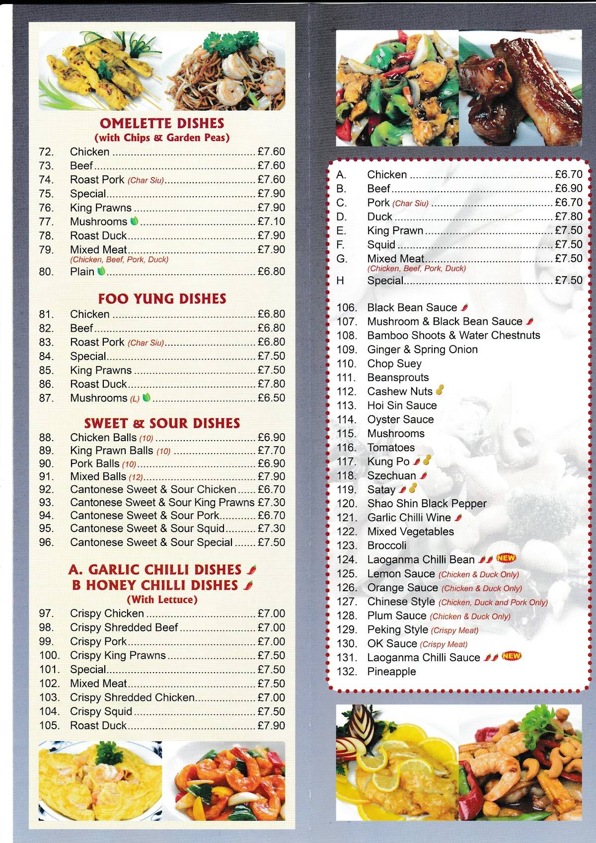 Menu at GOLDEN DRAGON Chinese Takeaway restaurant, Worksop