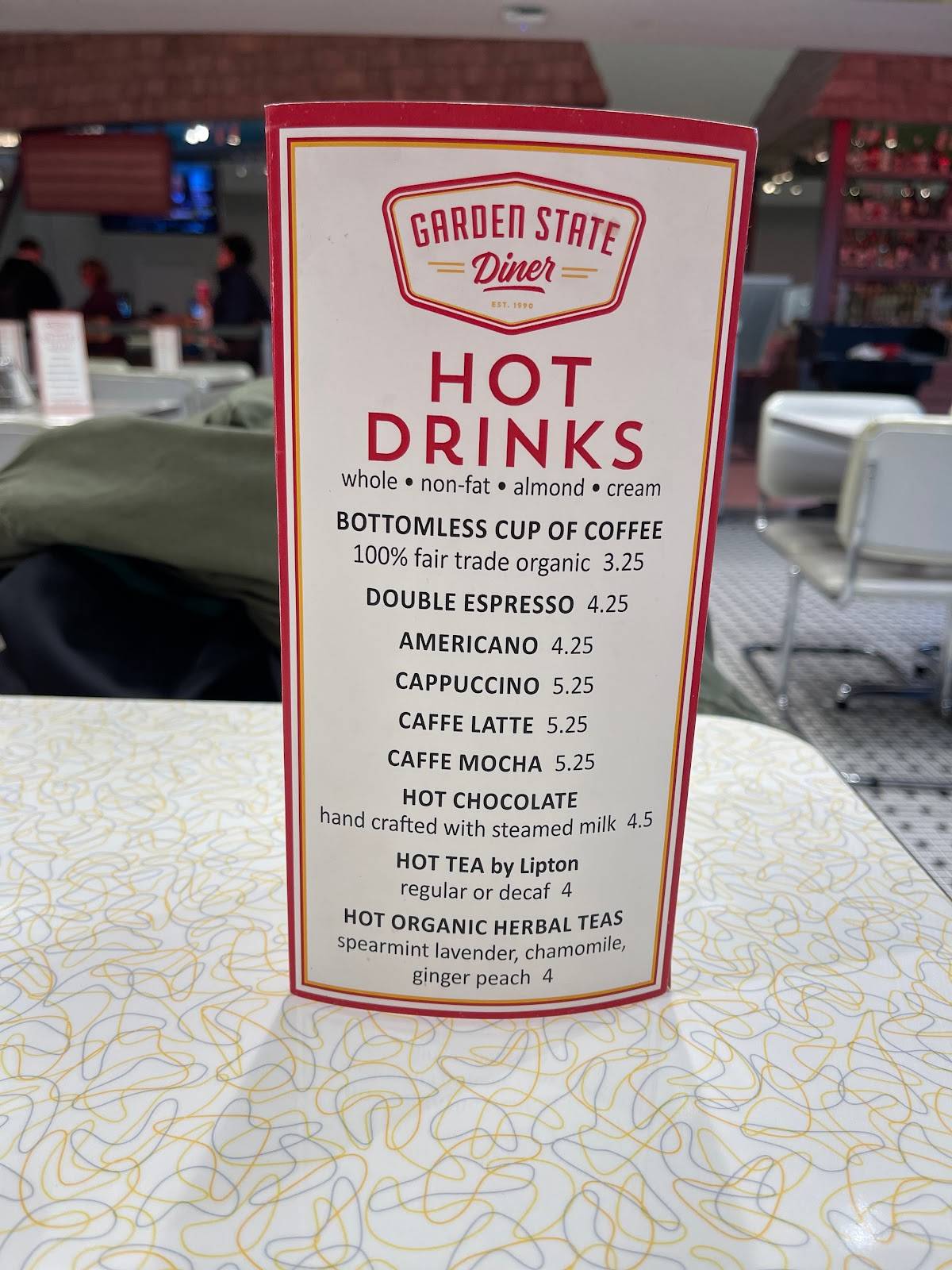 Menu at Garden State Diner restaurant, Newark, Terminal C Gate 109