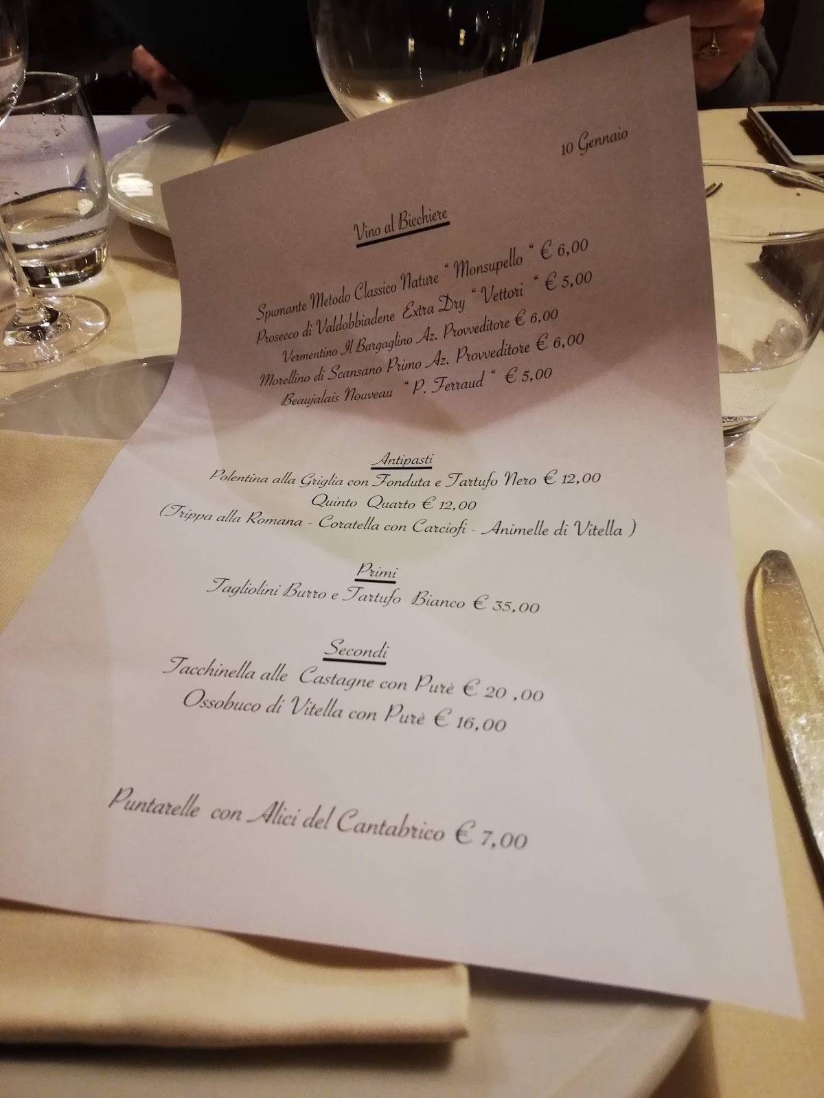 Menu da Garibaldi Dal 1970 ristorante, Roma