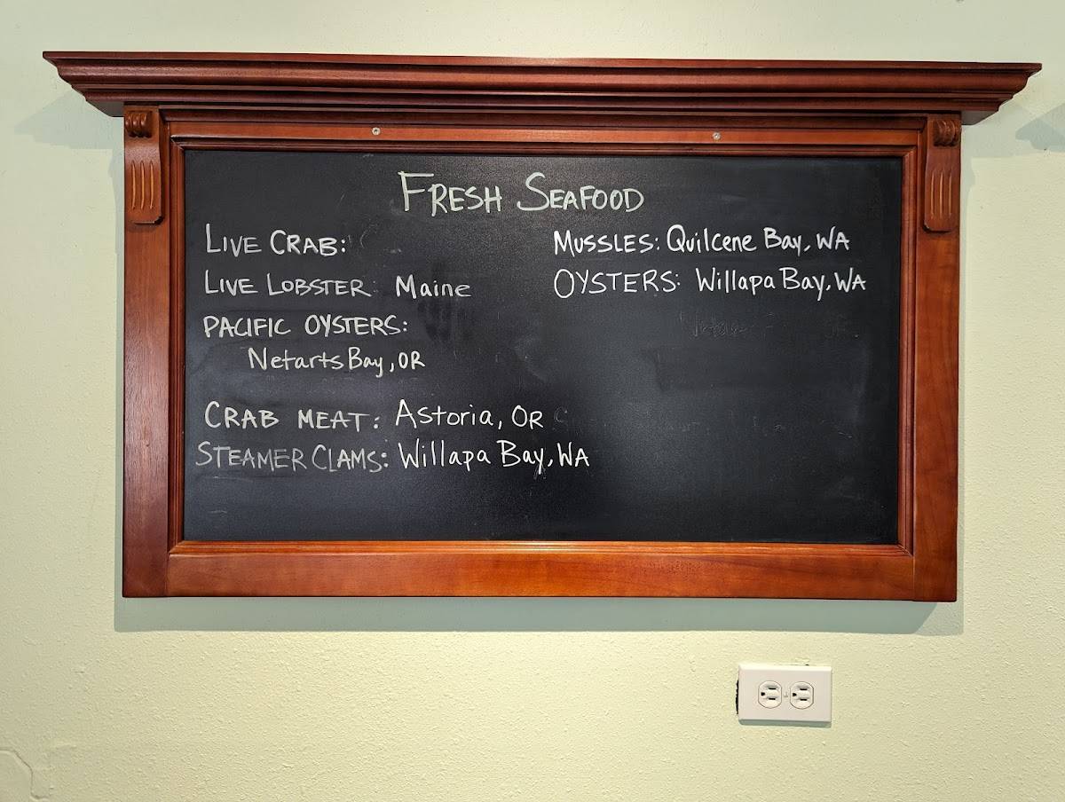 Menu at Pirate's Cove Restaurant, Garibaldi