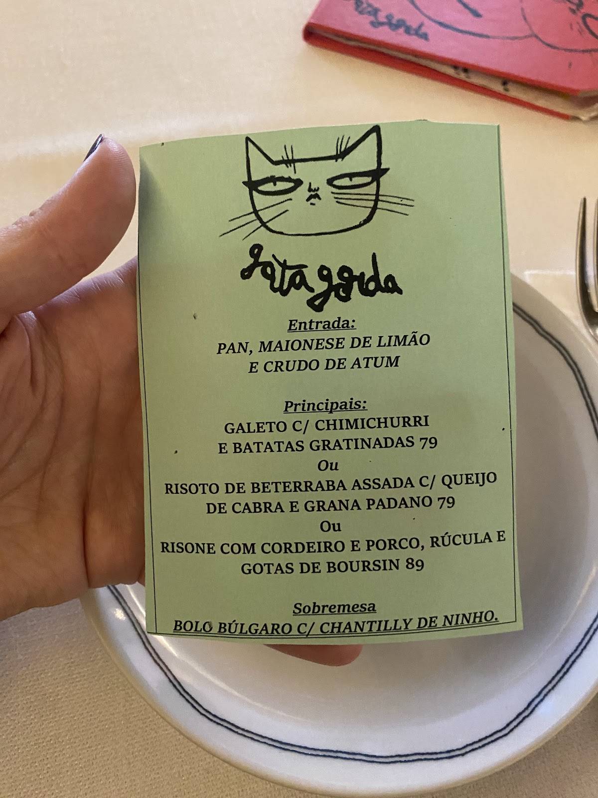 Menu em Gata Gorda restaurante, Belo Horizonte