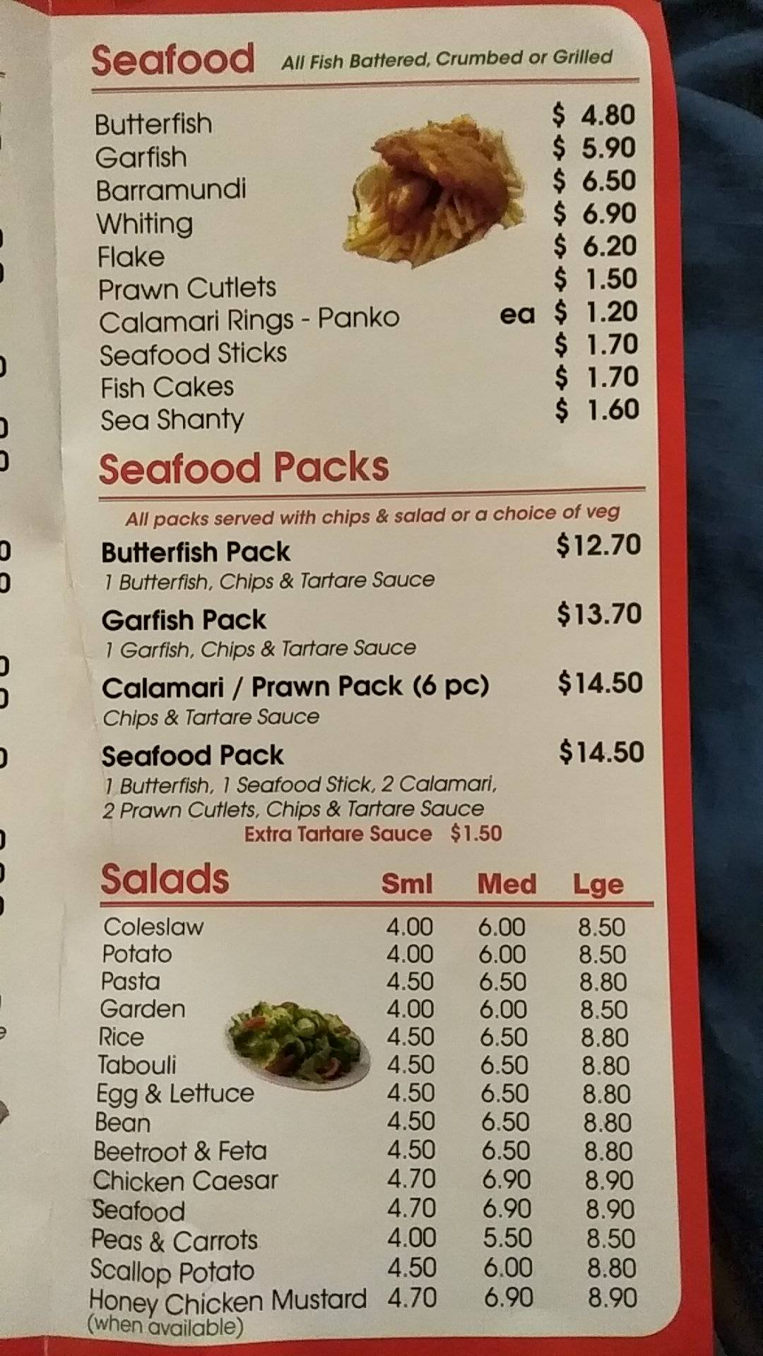 Menu at Cheek Ave Charcoal Chicken & Takeaway fast food, Gawler East