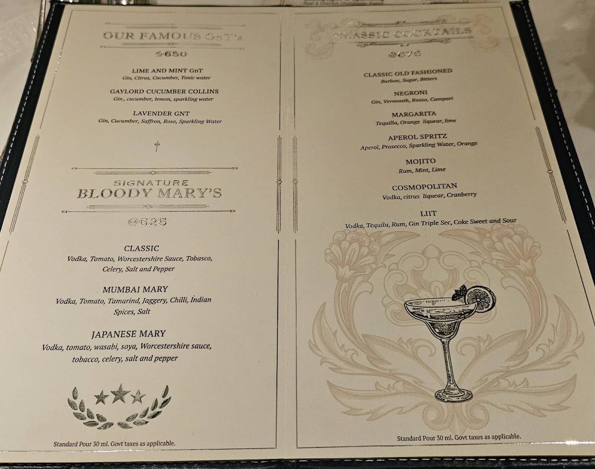Menu at Gaylord Restaurant, Mumbai