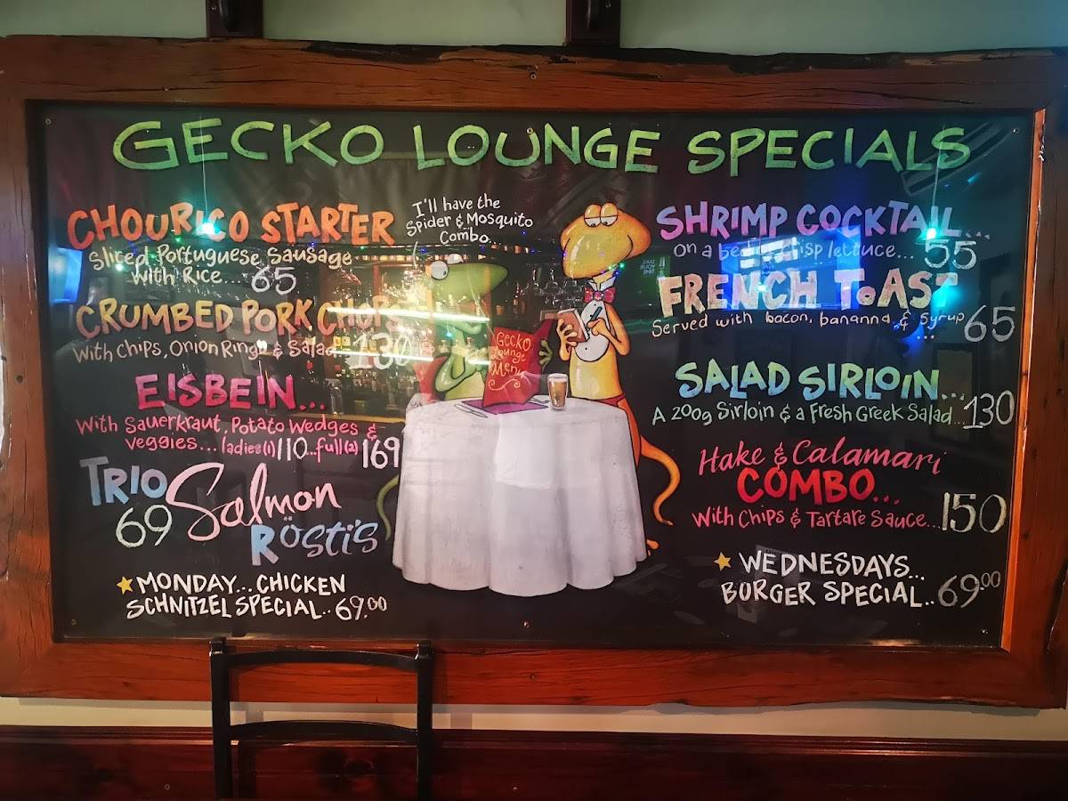 Menu at Gecko Lounge Paarl restaurant, Paarl, 25 Lady Grey St
