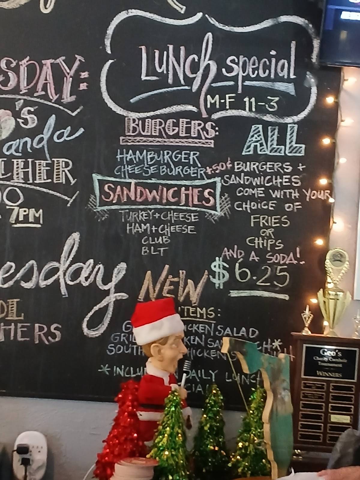 Menu at Geo's Pool And Pub, Tallahassee, 2717 Mahan Dr