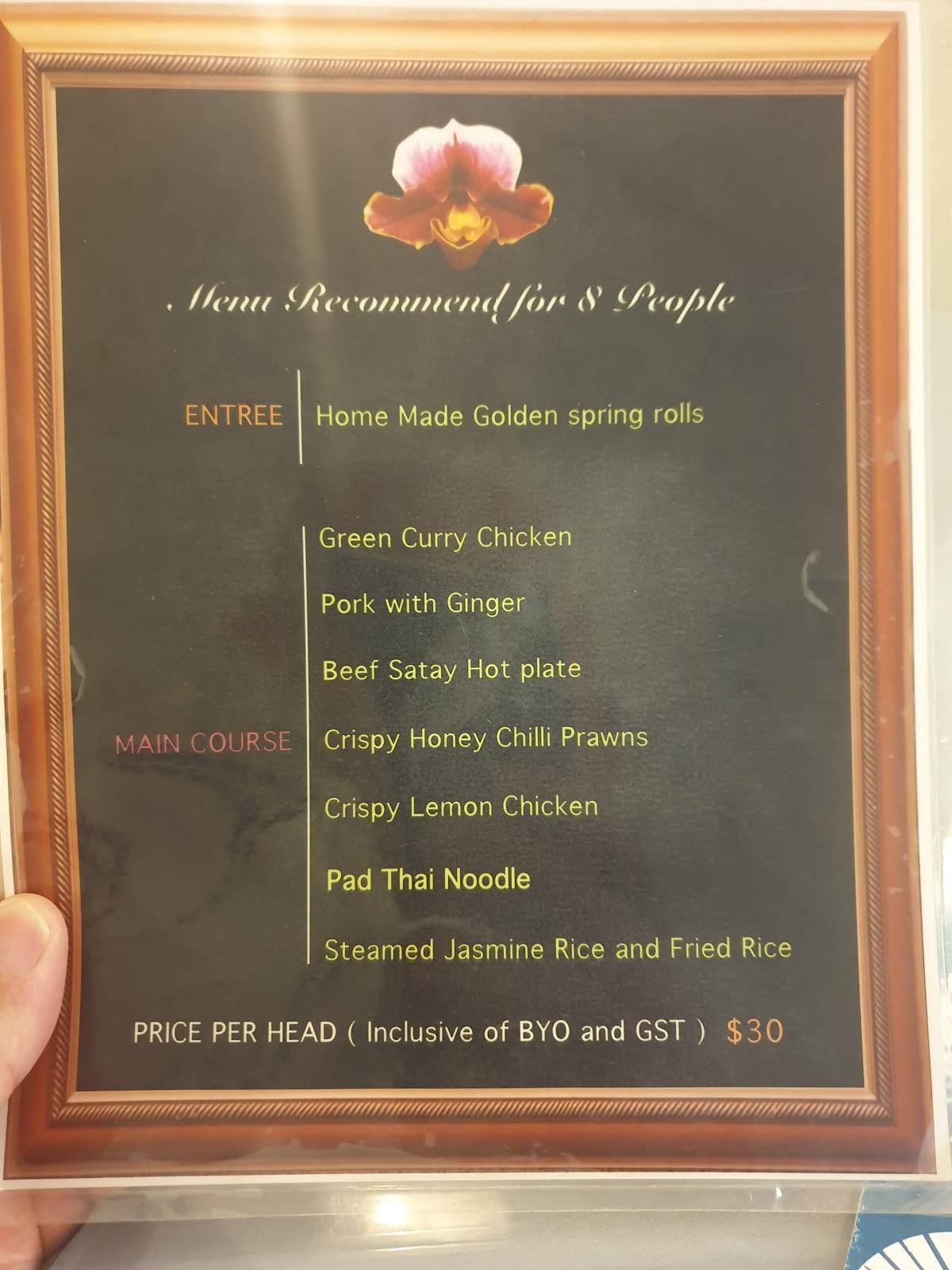 Menu at Tanti's Restaurant, Geraldton