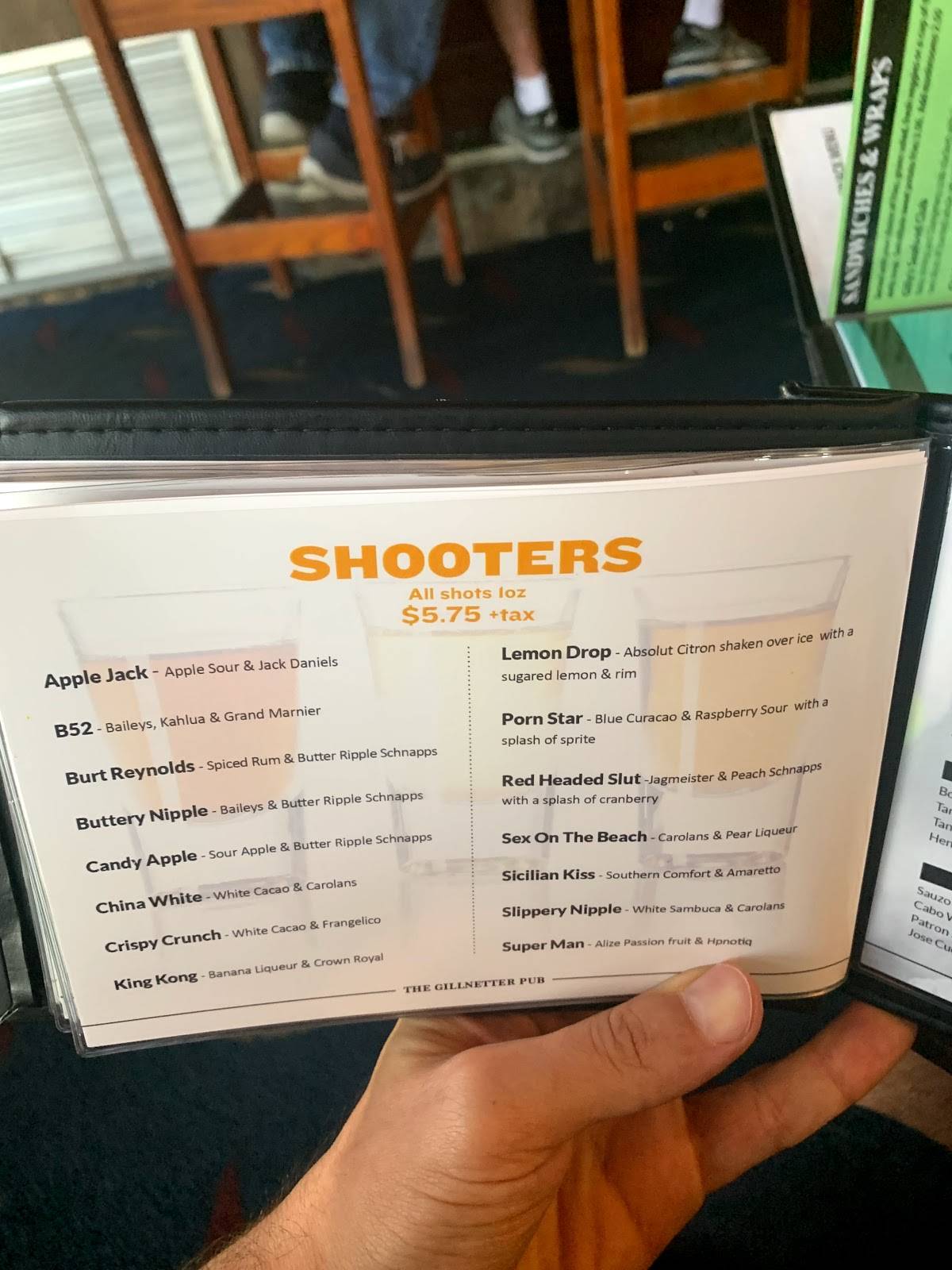 Menu at Gillnetter Pub, Port Coquitlam, Argue St